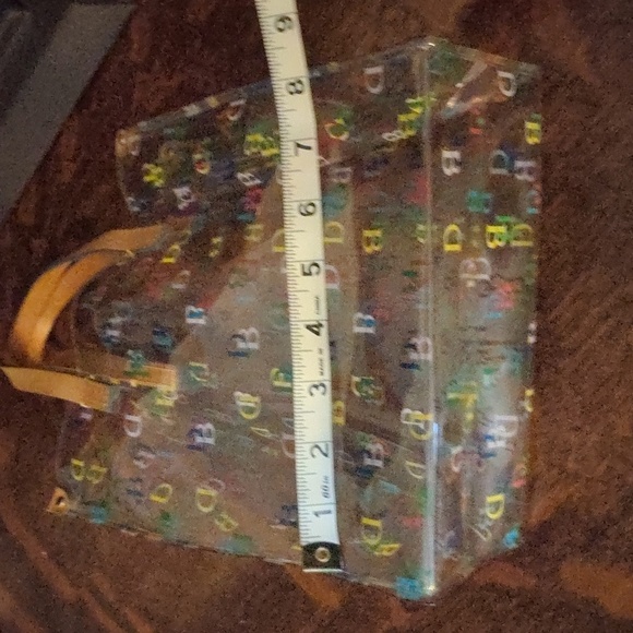 Dooney & Bourke | Bags | Dooney Bourke Small Clear Logo Shopper Lunch Tote Leather Handles ...